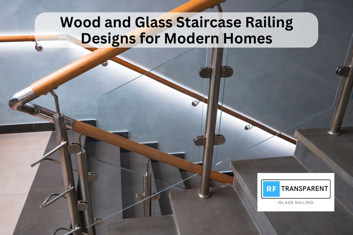 Wood and Glass Staircase Railing Designs for Modern Homes